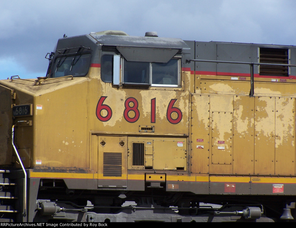 Cab shot of Trailing unit Union Pacific 6816